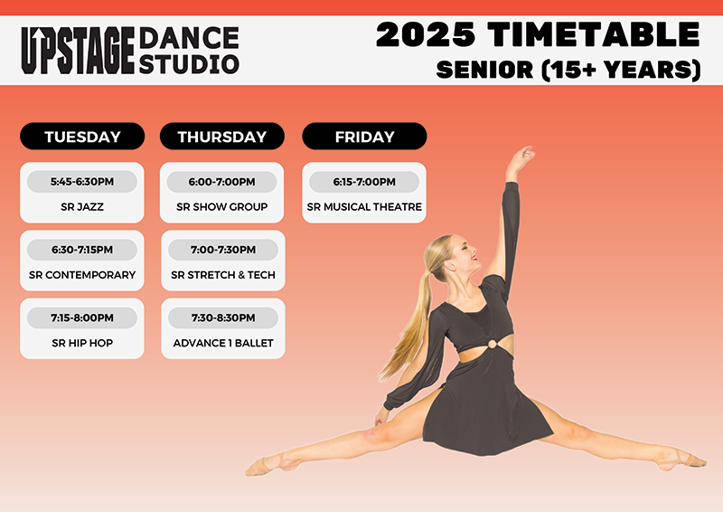 Timetable 2025 * Upstage Dance Studio